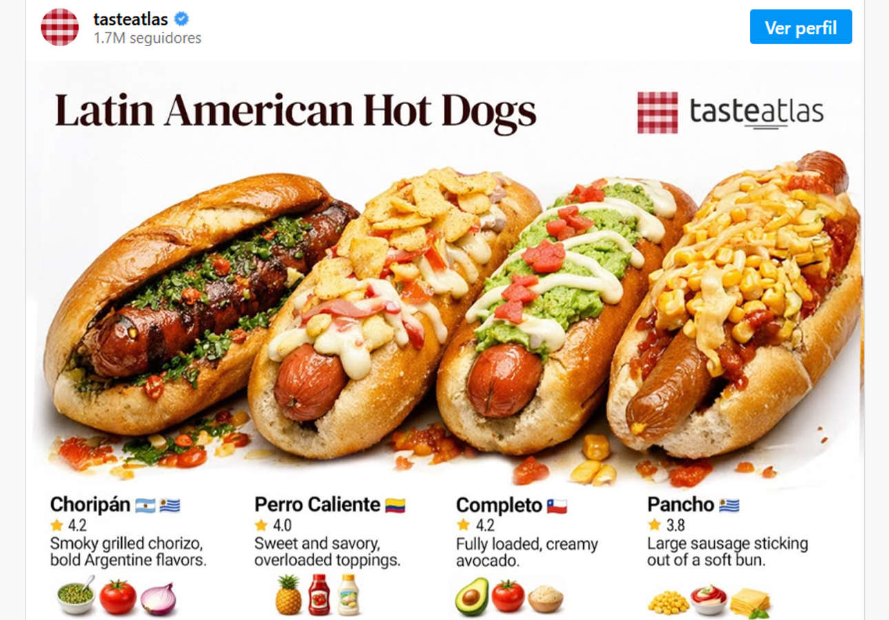 Taste Atlas elije al completo chileno como el mejor de Latinoamérica ...